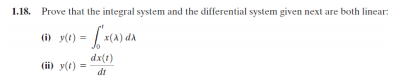 Solved 1.18. Prove that the integral system and the | Chegg.com