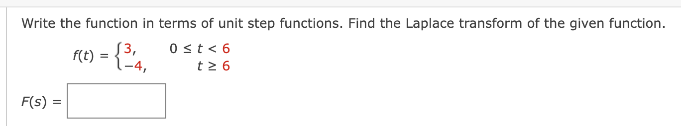 Solved Write The Function In Terms Of Unit Step Functions