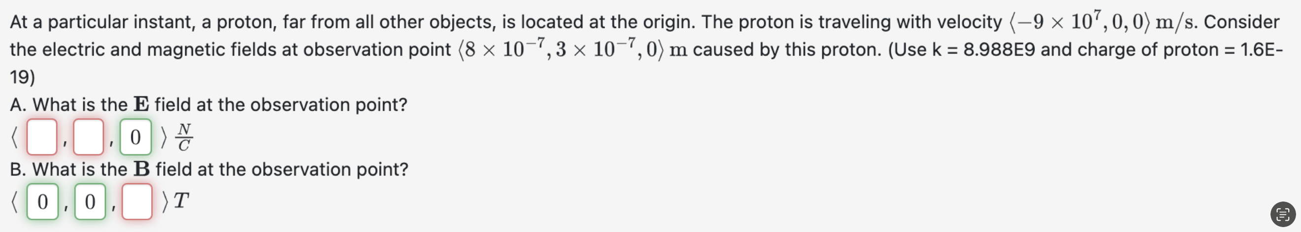 Solved At a particular instant, a proton, far from all other | Chegg.com