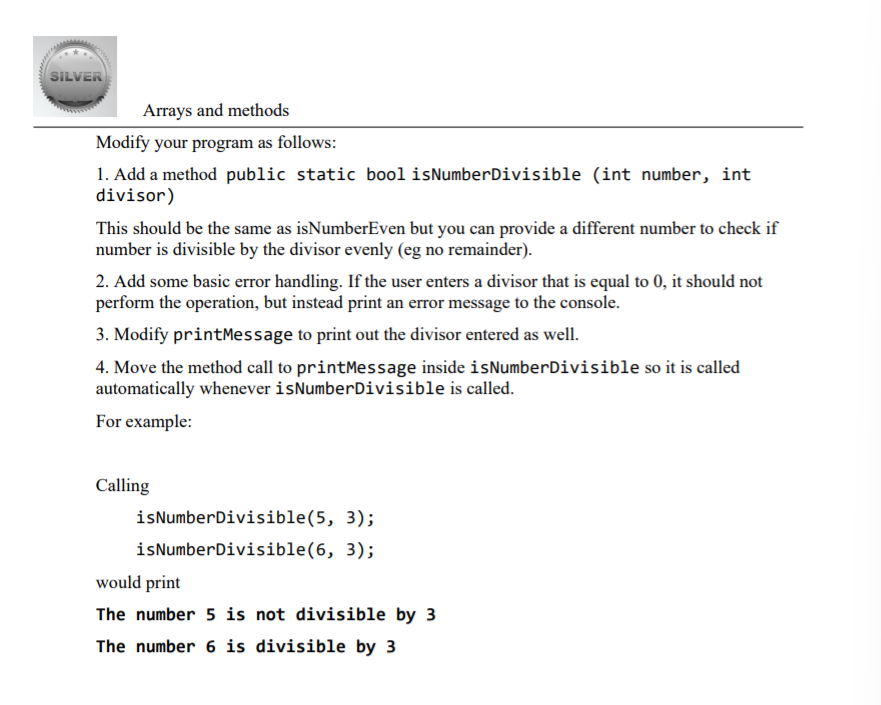 Solved BRONZE Basic Methods and variables 1. Download the | Chegg.com