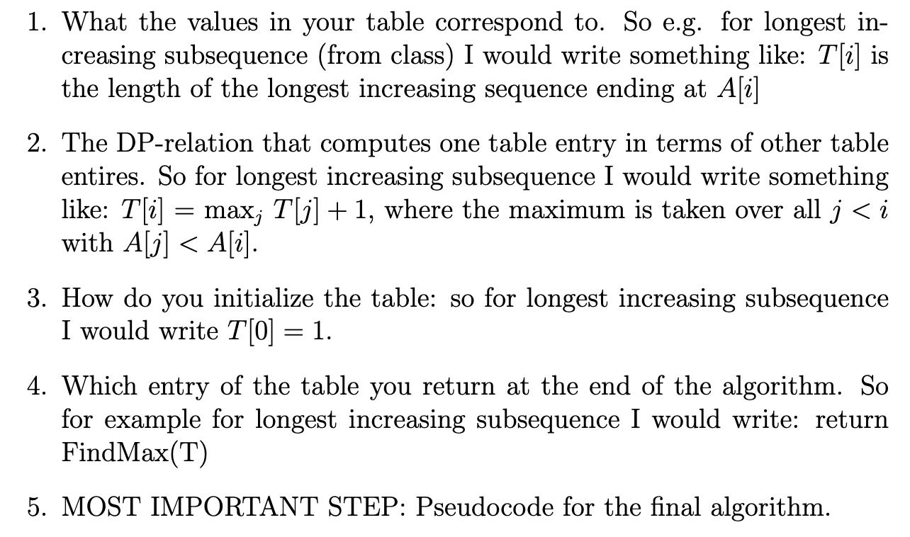 Solved For all the dynamic programming problems in this | Chegg.com