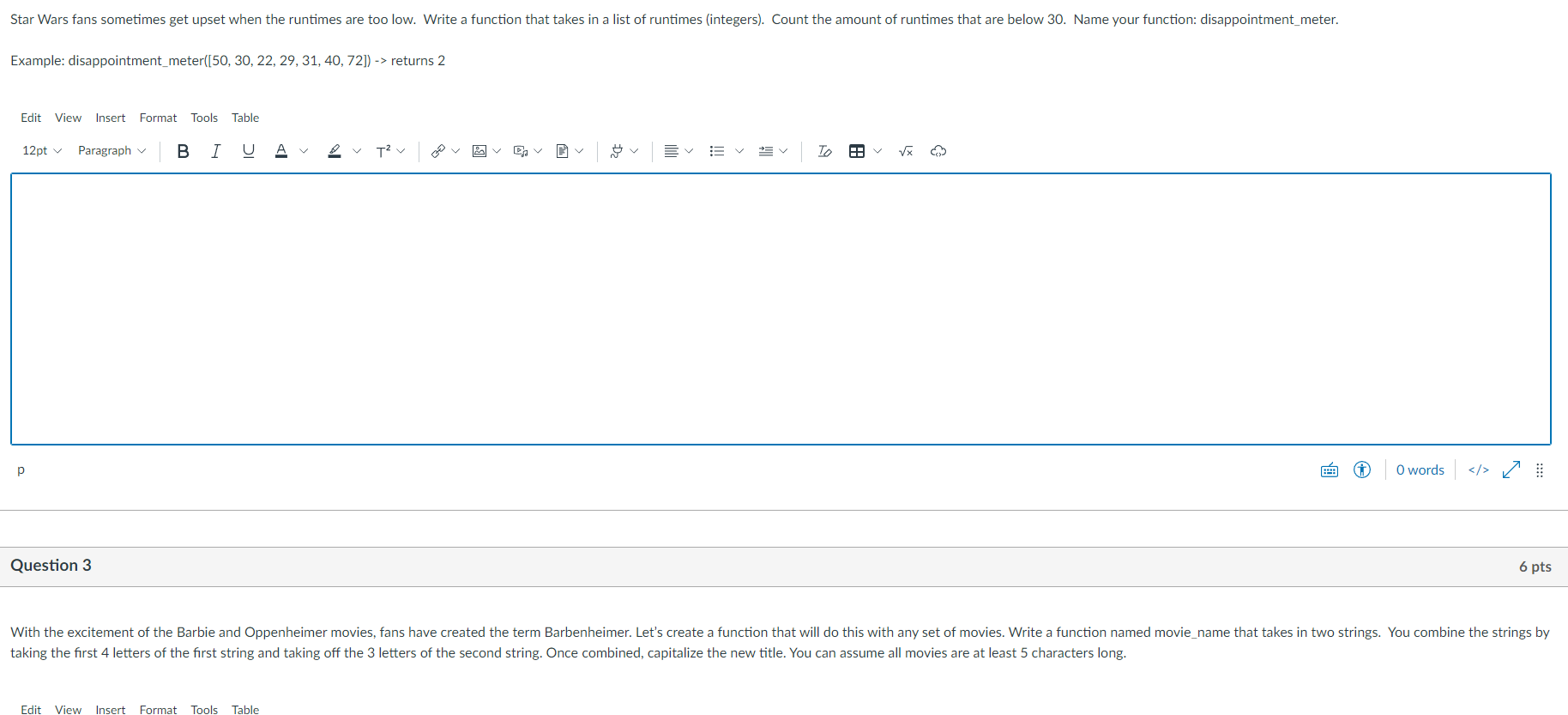 Solved Example: disappointment_meter([50, 30, 22, 29, 31, | Chegg.com