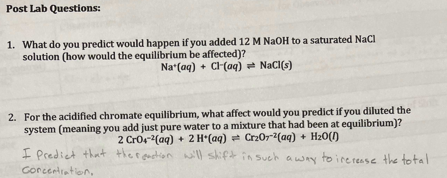 Solved 1. What do you predict would happen if you added | Chegg.com