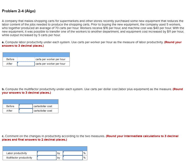Solved Problem 2-4 (Algo)A company that makes shopping carts | Chegg.com