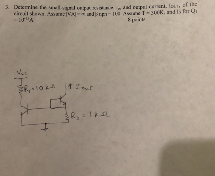 3. Determine the small-signal output resistance, ro, | Chegg.com