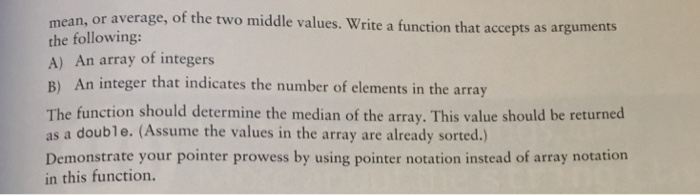 Solved 9 Median Function In Statistics When A Set Of