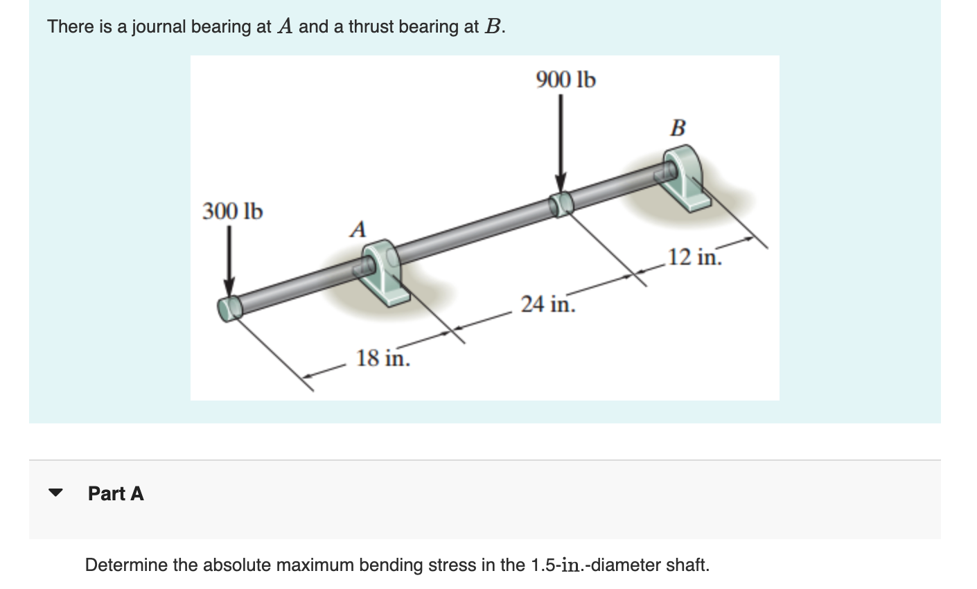 Solved There is a journal bearing at A and a thrust bearing | Chegg.com