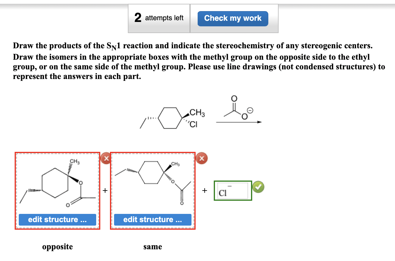 [solved] Draw The Products Of The Sn1 Reaction And Indica