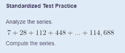 Solved Standardized Test Practice Analyze the series. | Chegg.com