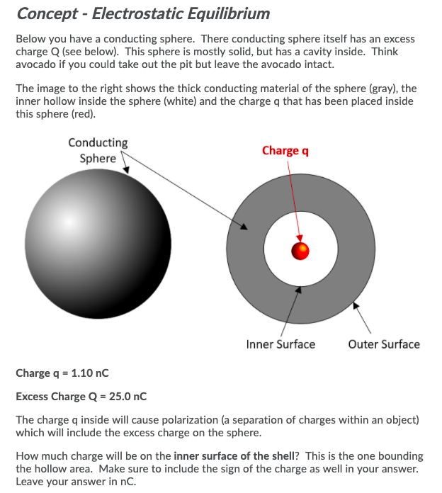 Solved Concept - Electrostatic Equilibrium Below you have a | Chegg.com