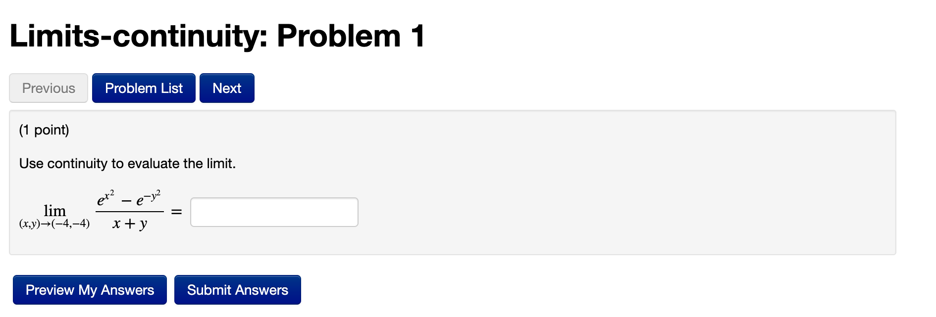 Solved Limits Continuity Problem 1 1 Point Use Continuity 3425