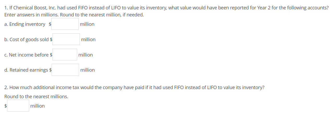Solved Restating Inventory Values Using the LIFO Inventory | Chegg.com