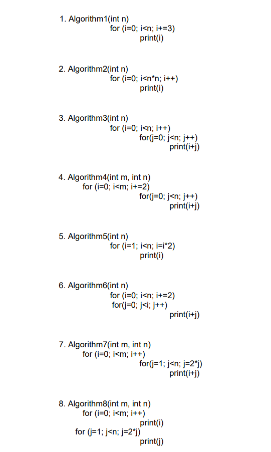 Solved Find the time complexity of the following algorithms | Chegg.com