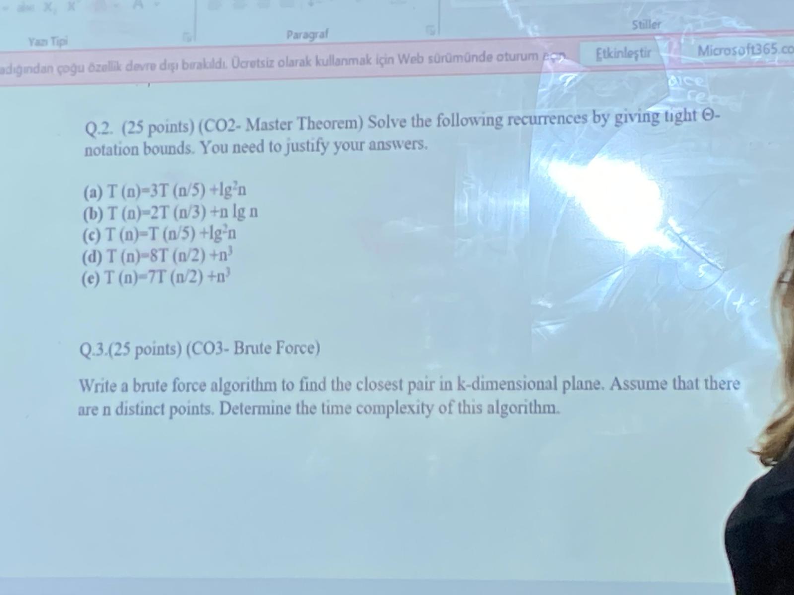 Solved Q.1. (25 ﻿points). (COl-Algorithm complexity)int | Chegg.com