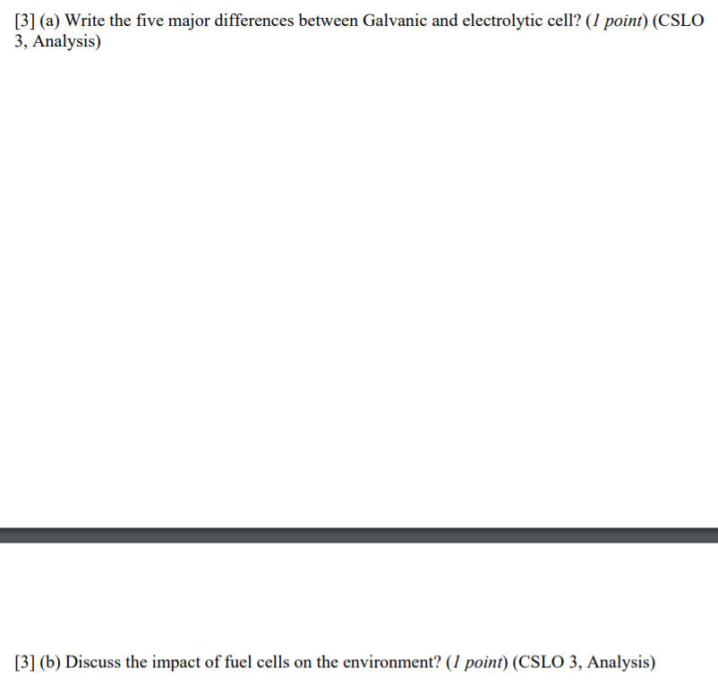 Solved [3] (a) Write the five major differences between | Chegg.com