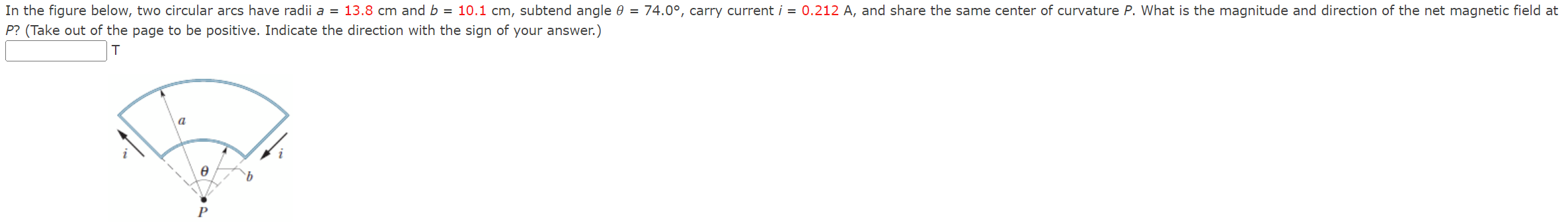 Solved In the figure below, two circular arcs have radii | Chegg.com