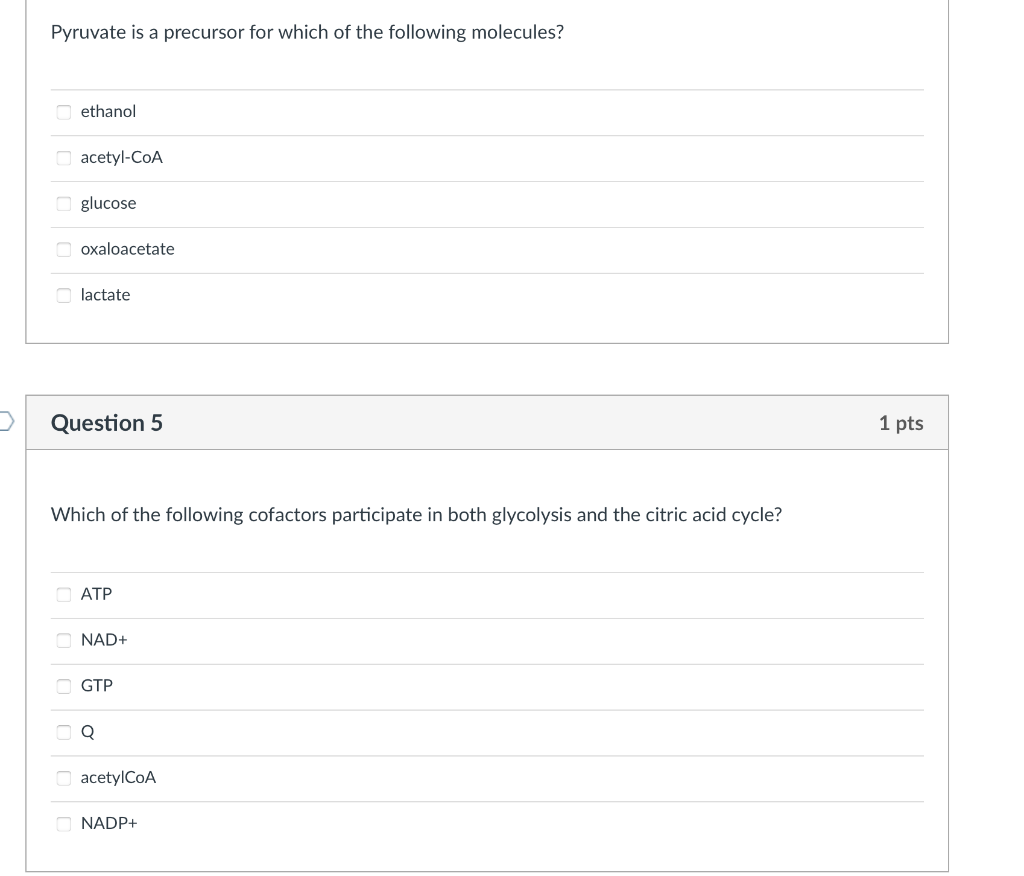 Solved Pyruvate is a precursor for which of the following | Chegg.com