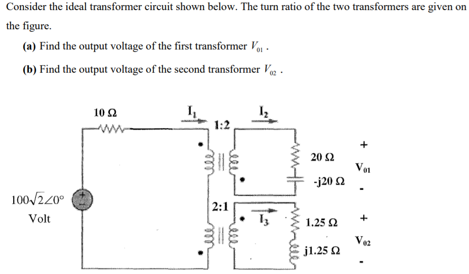 Solved Consider the ideal transformer circuit shown below. | Chegg.com