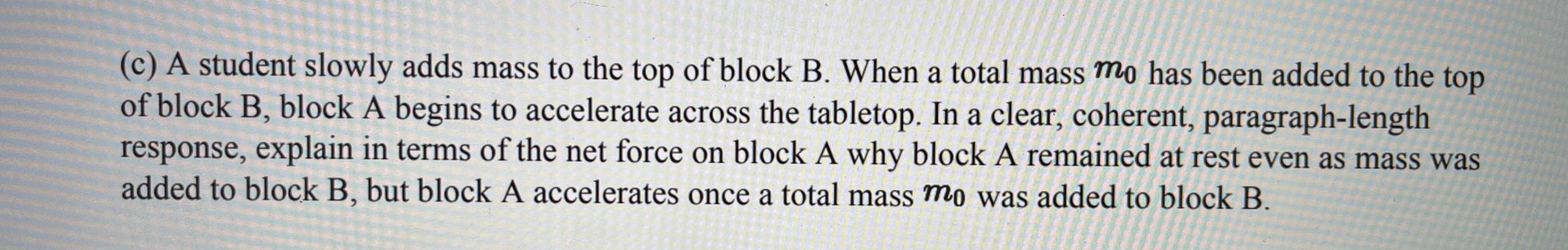 Solved А. 1 B Block A with mass MA rests on a horizontal | Chegg.com