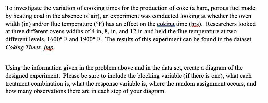 To investigate the variation of cooking times for the | Chegg.com