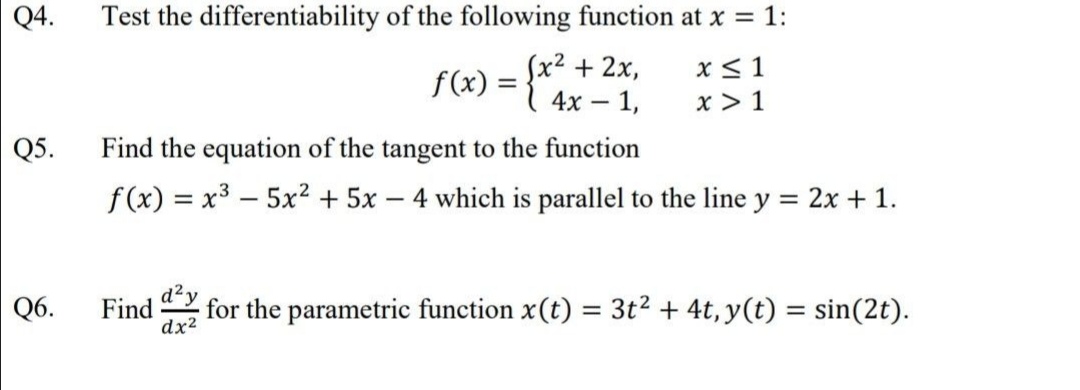 Solved 24. Test the differentiability of the following | Chegg.com