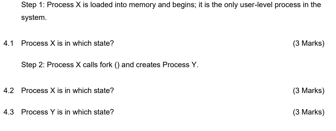 Solved Step 1: Process X is loaded into memory and begins; | Chegg.com