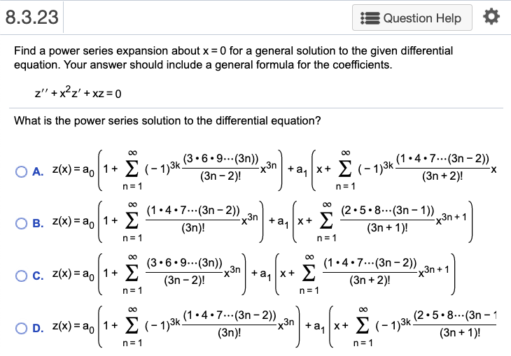 Solved 8.3.23 Question Help Find a power series expansion | Chegg.com