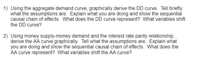 Solved 1 Using The Aggregate Demand Curve Graphically 