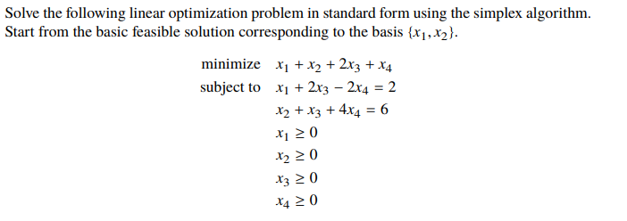 Solved Solve the following linear optimization problem in | Chegg.com