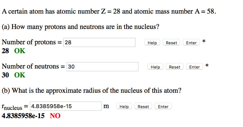 Solved A certain atom has atomic number Z - 28 and atomic | Chegg.com
