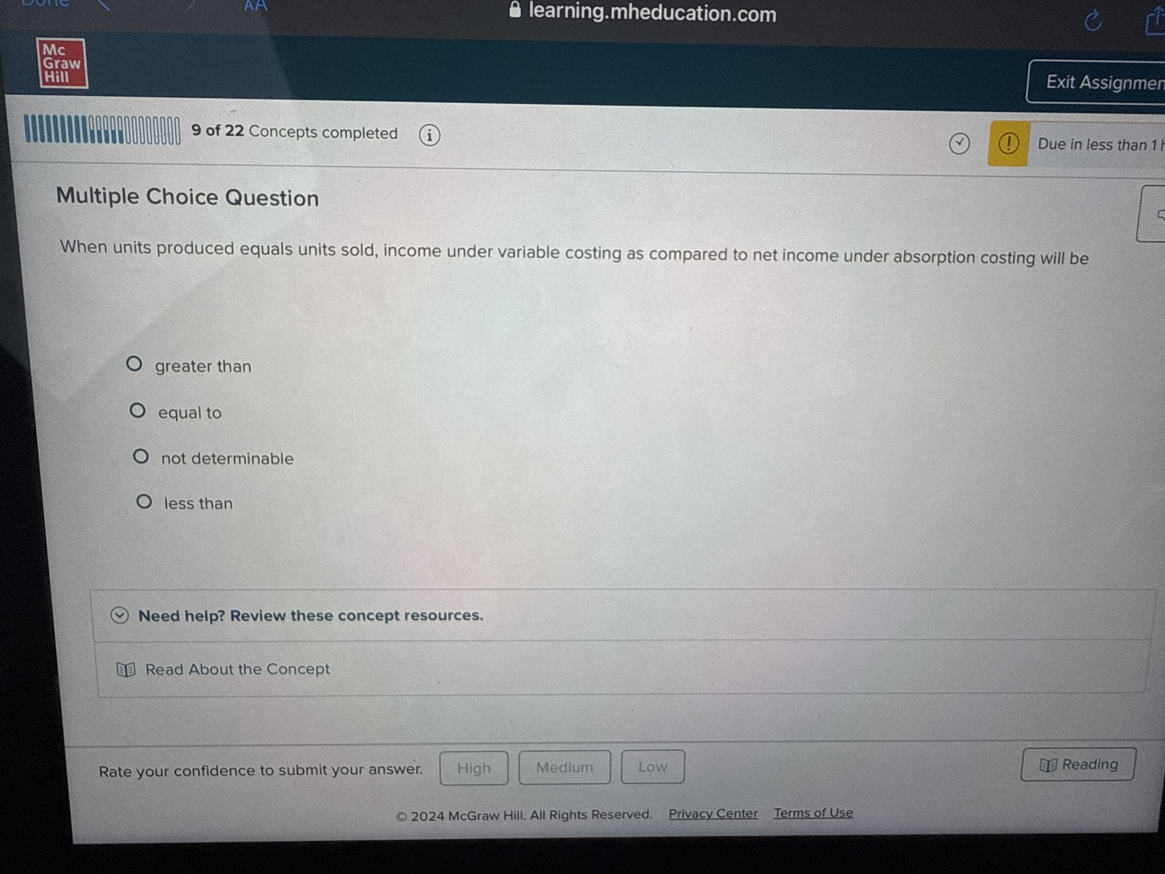 Solved Multiple Choice QuestionWhen units produced equals | Chegg.com
