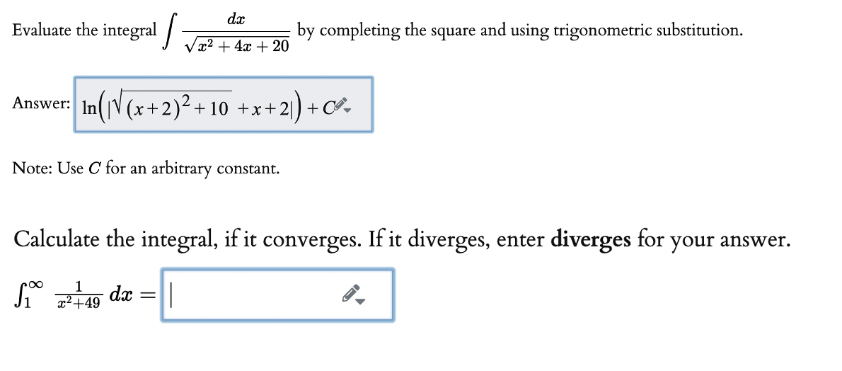 Solved Evaluate the integral da by completing the square | Chegg.com