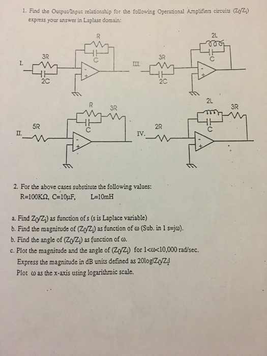 Solved Find the output/Input relationship for the following | Chegg.com