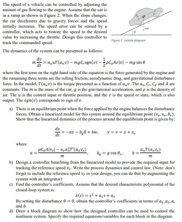 Solved The speed of a vehicle can be controlled by adjusting | Chegg.com
