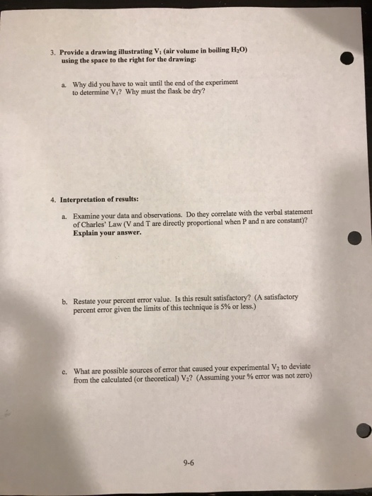 Solved CHEMISTRY 2A Experiment 9, Charles' Law Report Sheet | Chegg.com