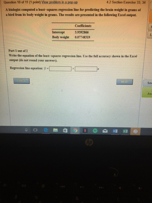 Solved Compute the least-squares regression line for | Chegg.com