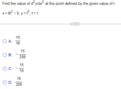 Solved Find the value of d2y/dx2 at the point defined by the | Chegg.com