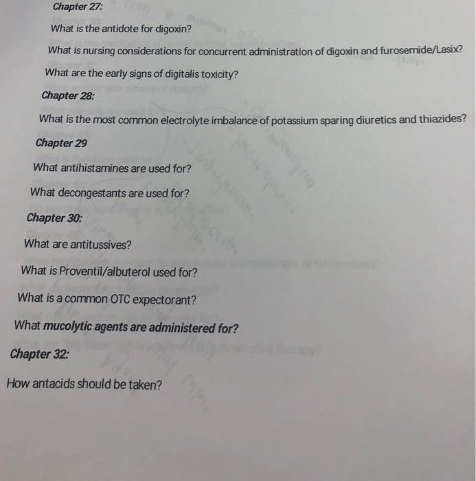 Solved Chapter 27 What is the antidote for digoxin? What is | Chegg.com
