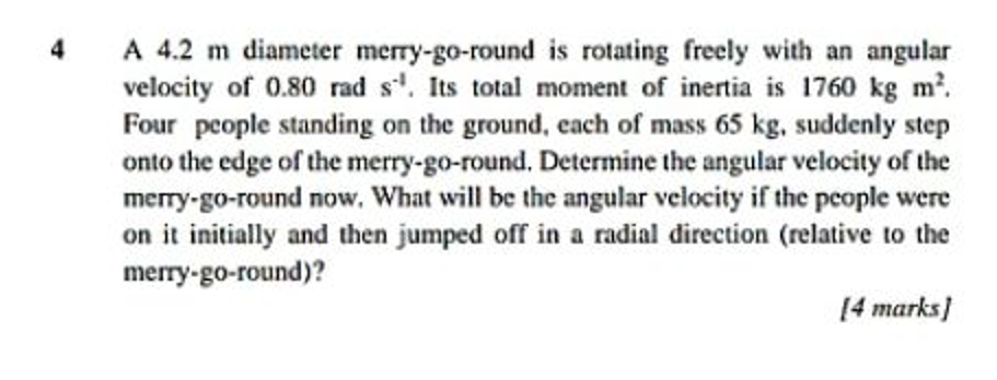 Solved A 4.2 m diameter merry-go-round is rotating freely | Chegg.com