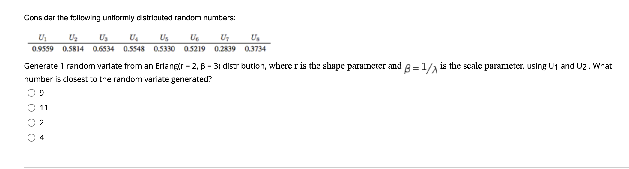 Solved (b) To generate a random variate X from an Erlang(r = | Chegg.com