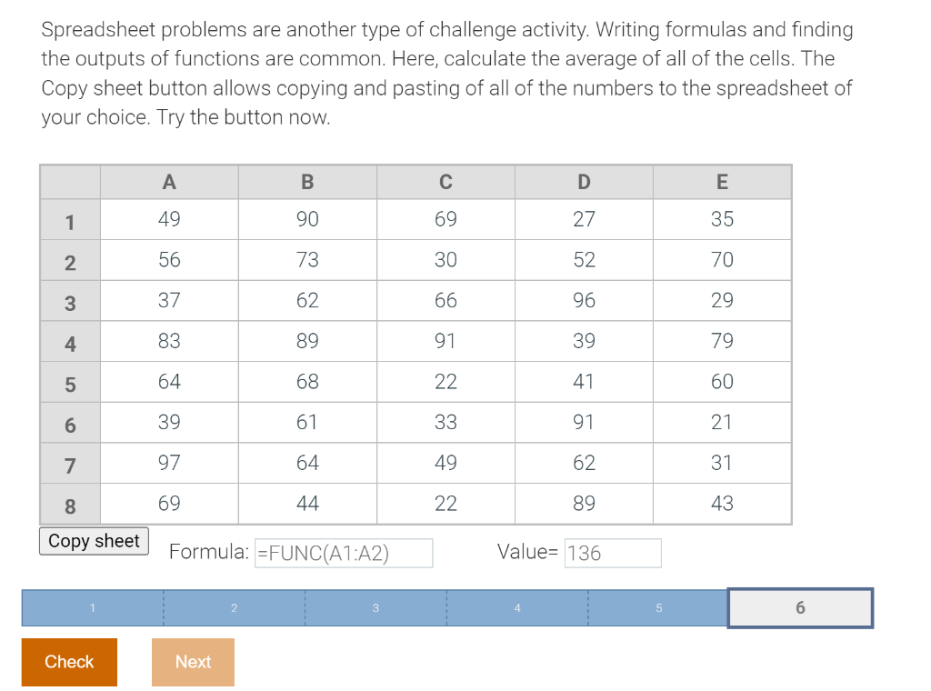Spreadsheet problems are another type of challenge | Chegg.com