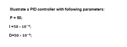 Solved Illustrate a PID controller with following | Chegg.com
