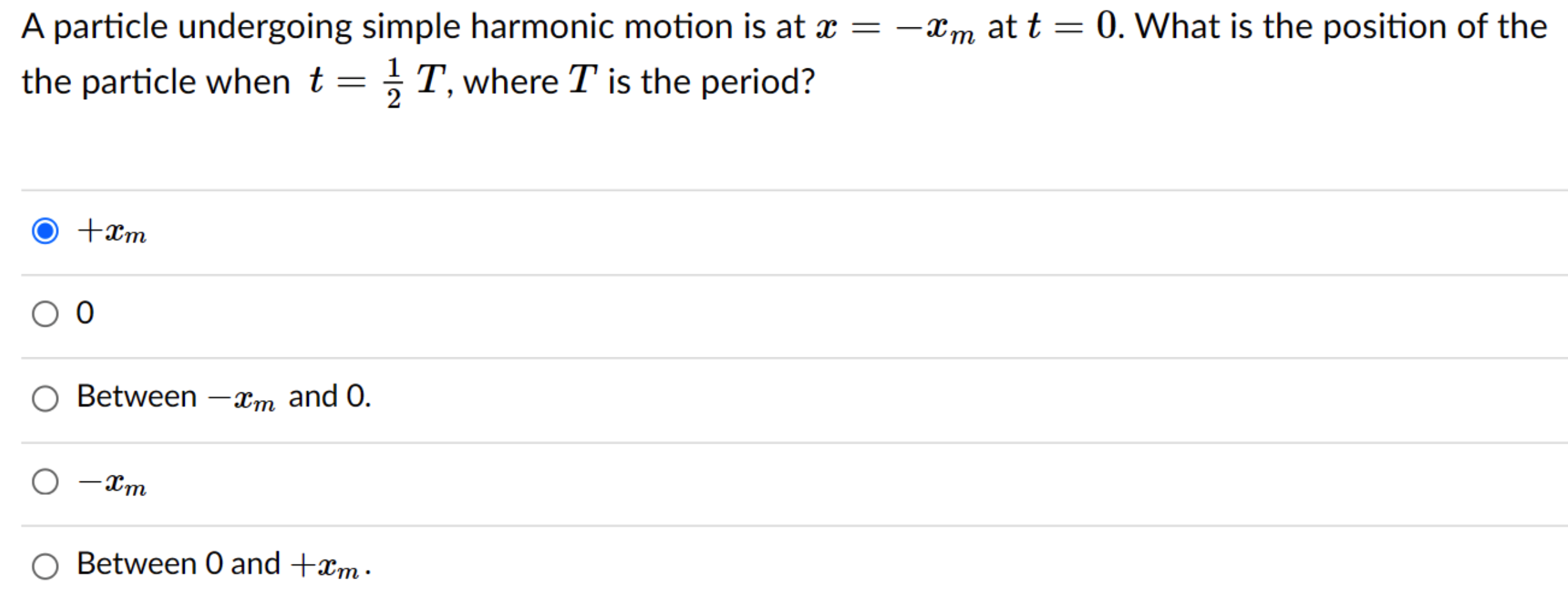 Solved A particle undergoing simple harmonic motion is at x | Chegg.com
