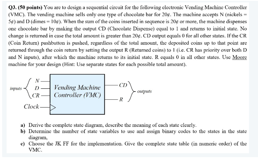 Solved Q3. (50 points) You are to design a sequential | Chegg.com