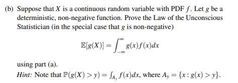 Solved (a) Let X be a continuous, non-negative (that is, P(x | Chegg.com