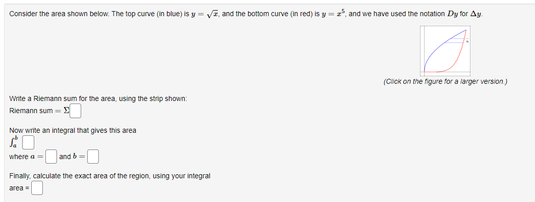 Solved Consider the area shown below. The top curve (in | Chegg.com