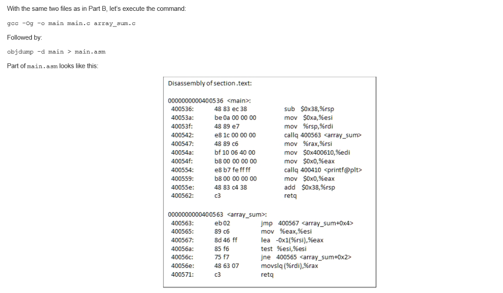 Solved long array sum (int *p array, int array size) long | Chegg.com