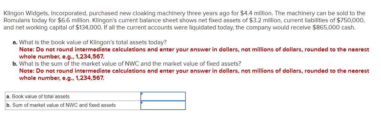 Solved Klingon Widgets, Incorporated, purchased new cloaking | Chegg.com