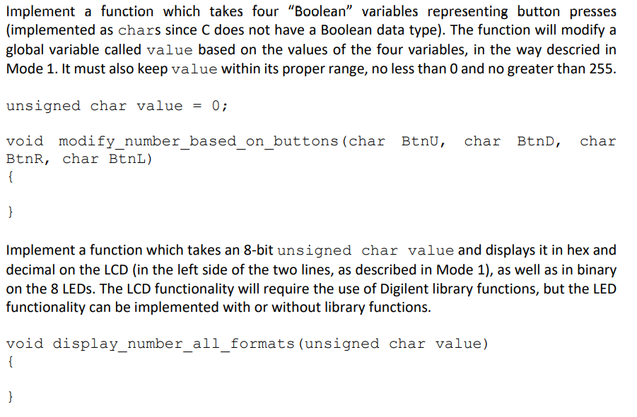 Solved Implement a function which takes four "Boolean” | Chegg.com