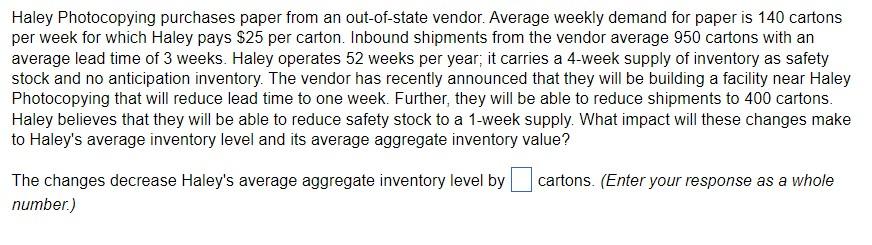 Solved Haley Photocopying purchases paper from an | Chegg.com